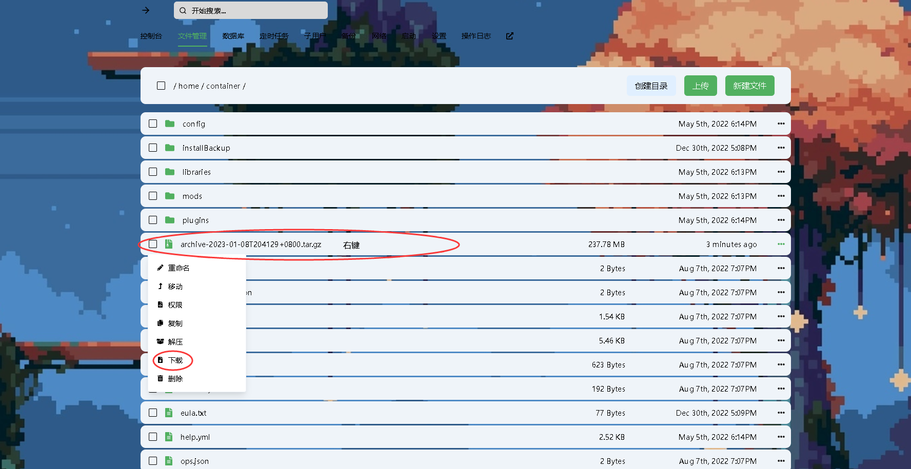 [8] 服务器存档导出 - Powered by MinDoc